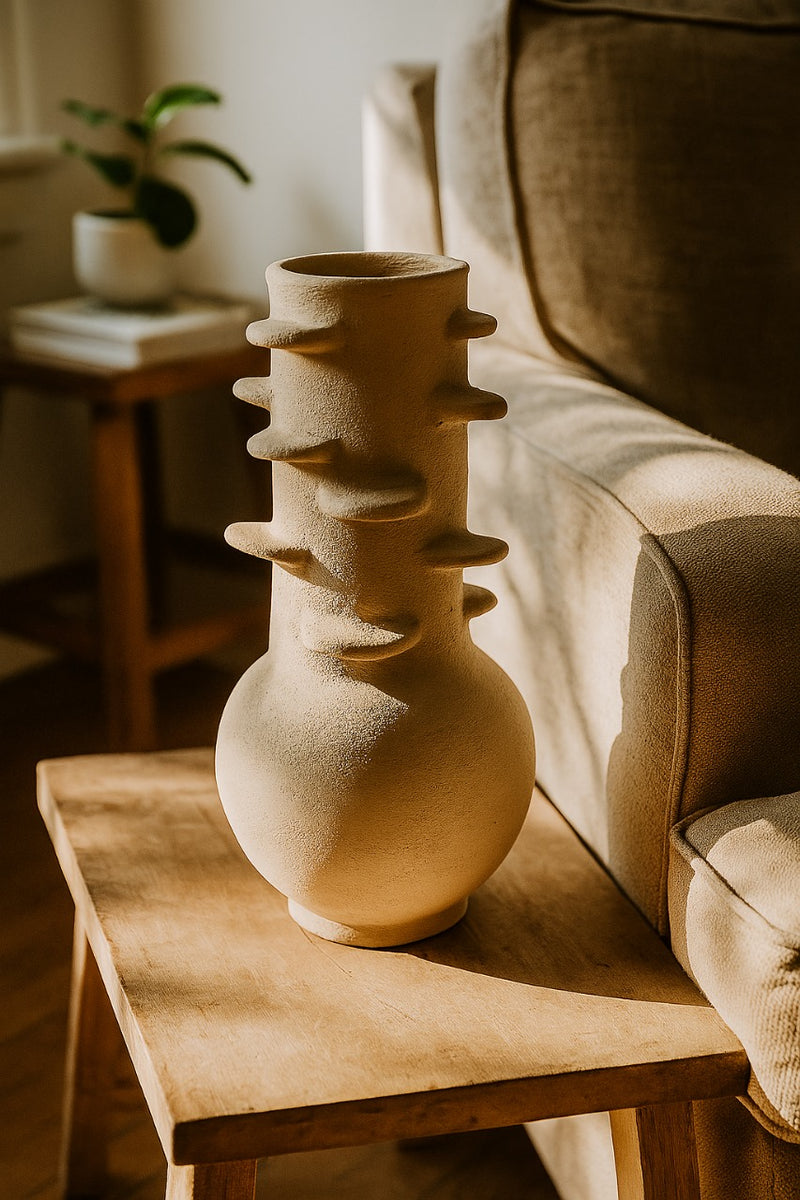 Kesh Gola Rafou Vase | Artisan terracotta design – DARY LIVING